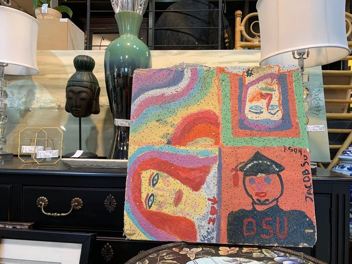 Ceiling tiles from the Dube land at a Grandview consignment shop ...